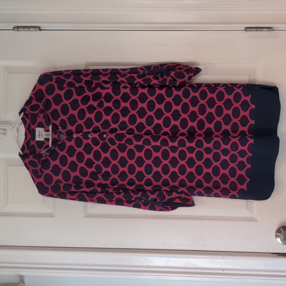 JM Collection | Dresses | Jm Geometric Pink And Navy Blue Shift Dress ...